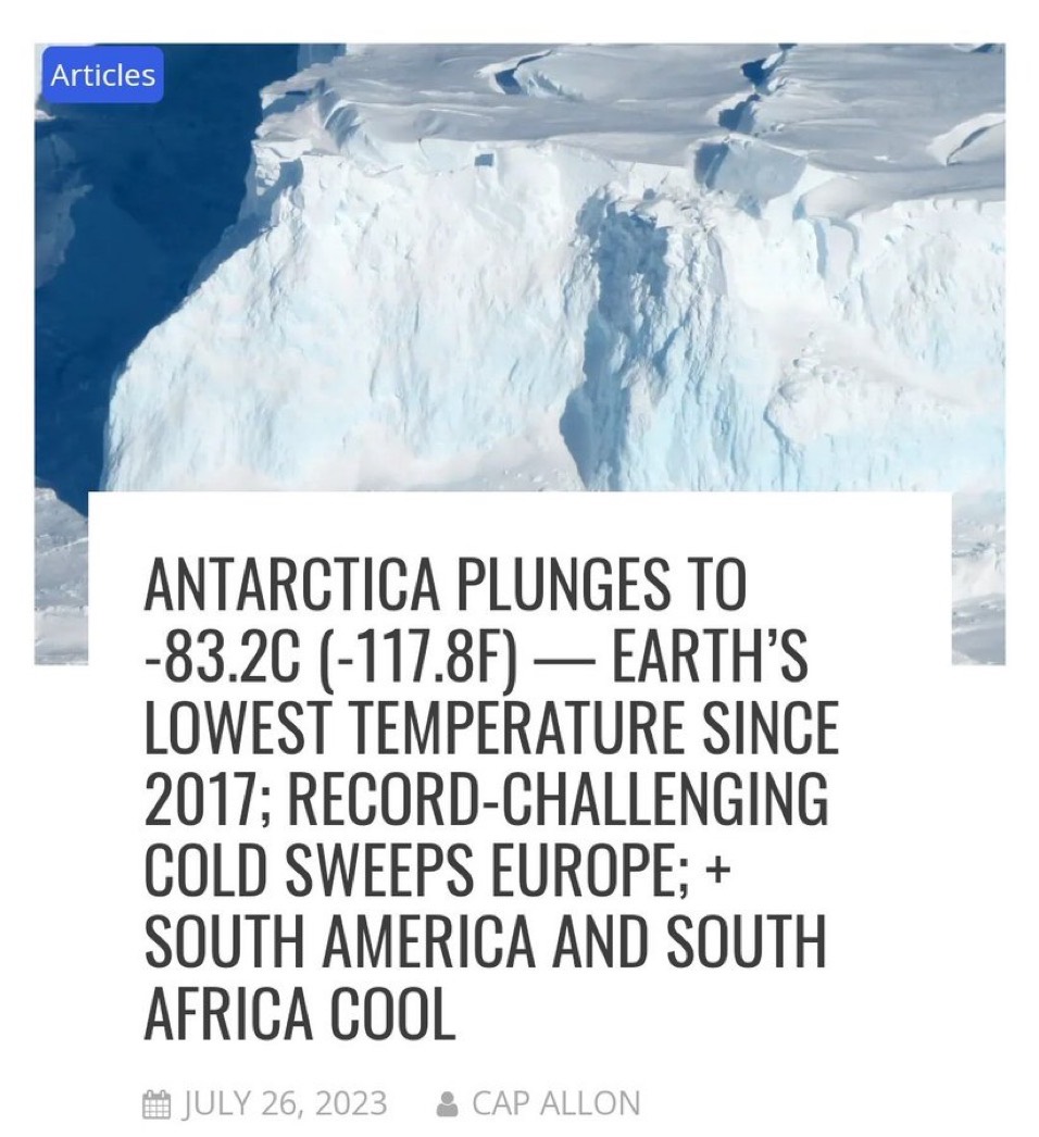 Antarctica the coldest it’s been for years. Other countries struggle ...