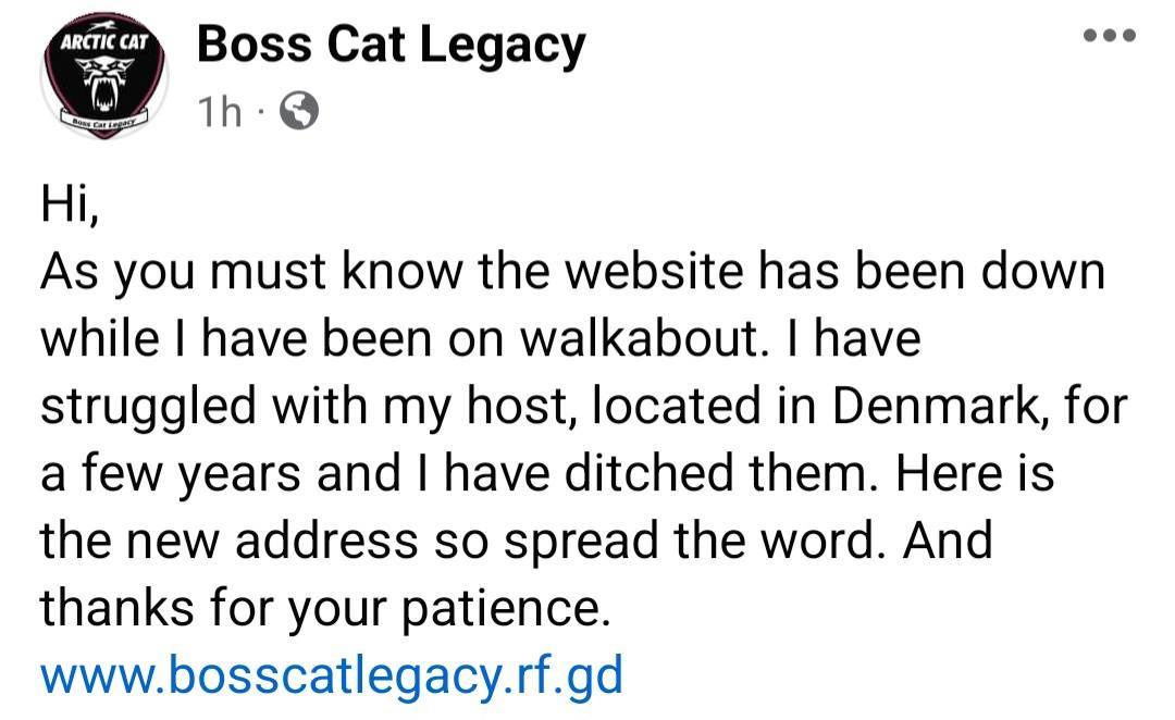 Boss Cat Legacy gone - Arctic Cat - FreedomSledder.com