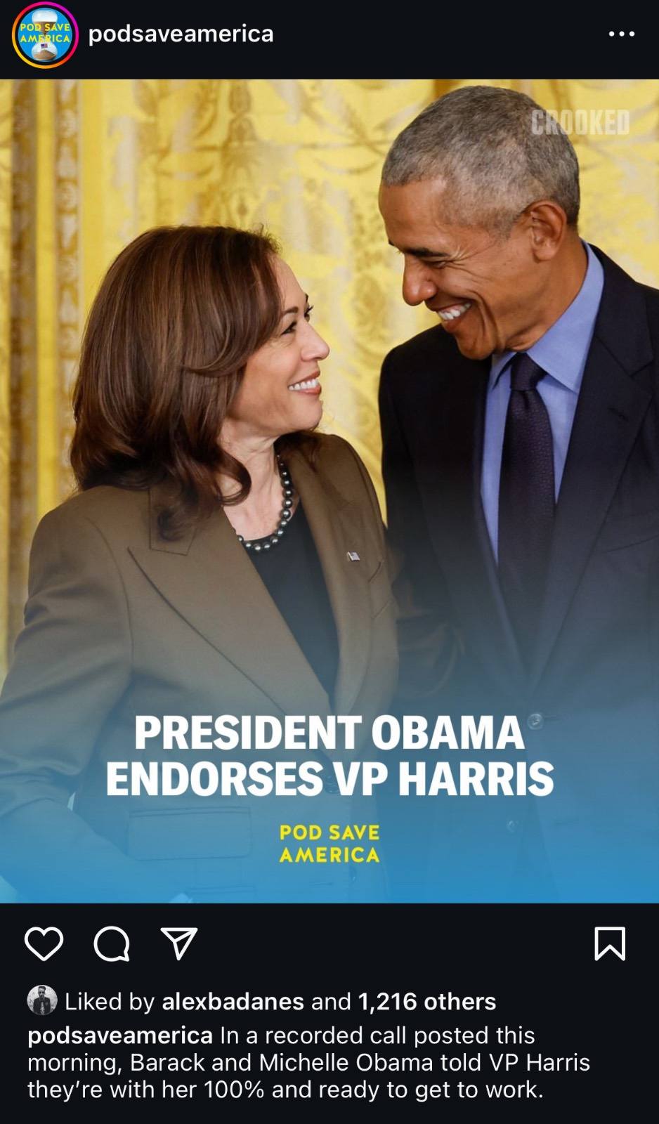 Obama Endorses Harris - Current Events - FreedomSledder.com