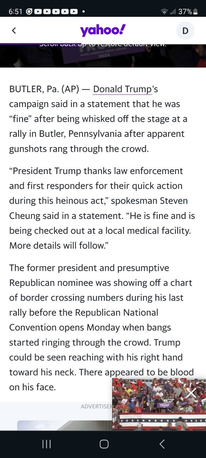 Trump Shot? - Current Events - FreedomSledder.com